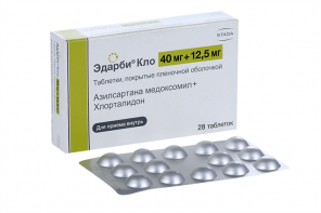 Эдарби Кло 40 мг+12.5 мг, 28 шт, таблетки покрытые пленочной оболочкой ...