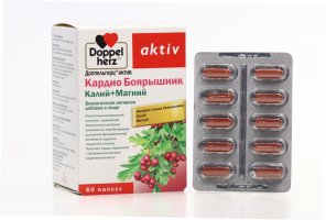 Доппельгерц актив Кардио Боярышник Калий+ Магний, 60 шт, капсулы ...