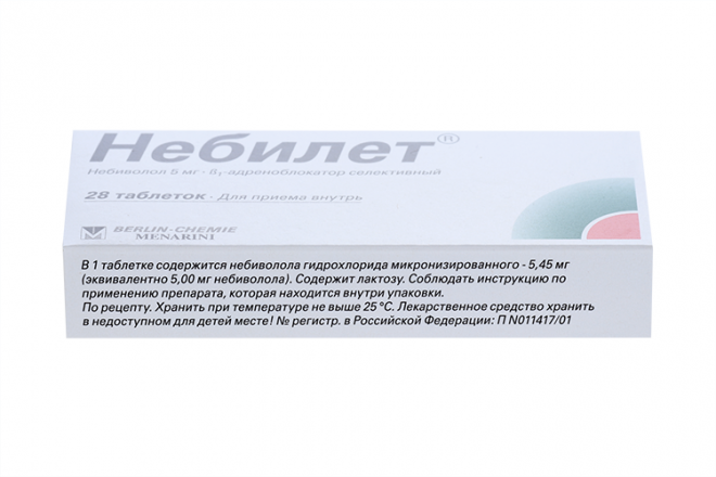 Небилет 5 мг, 28 шт, таблетки – купить по цене 1188 руб. в интернет ...
