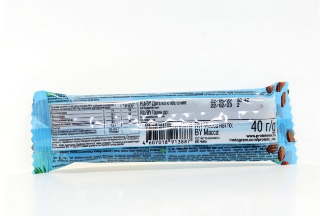 Батончик ProteinRex ореховый протеиновый со вкусом миндаль-кокос 40 г ...