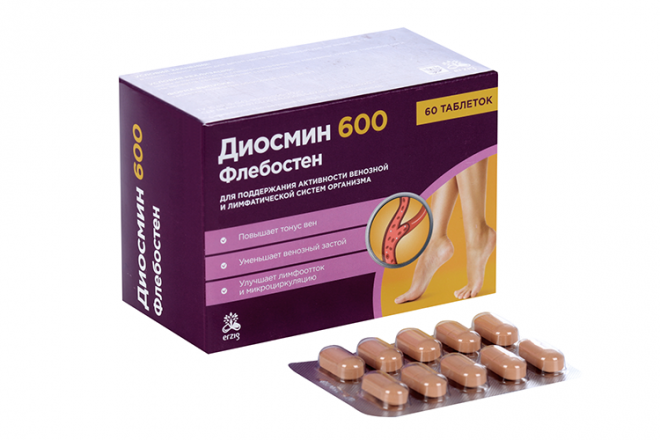 Диосмин 600 Флебостен, 60 шт, таблетки покрытые оболочкой – купить по ...