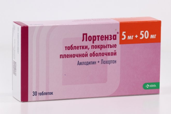 Лортенза 5 мг+50 мг, 30 шт, таблетки покрытые пленочной оболочкой ...