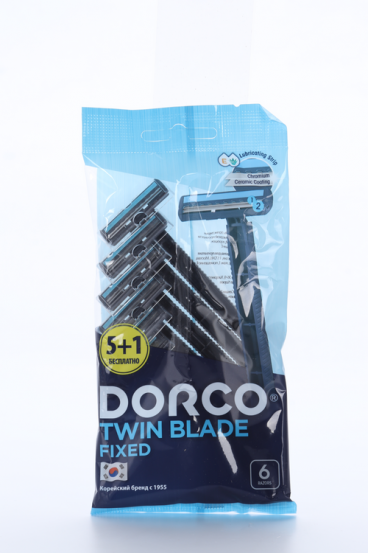 Бритва Dorco Twin Blade 2 увлаж полоса однораз, 6 шт, (5+1 бесплатно ...