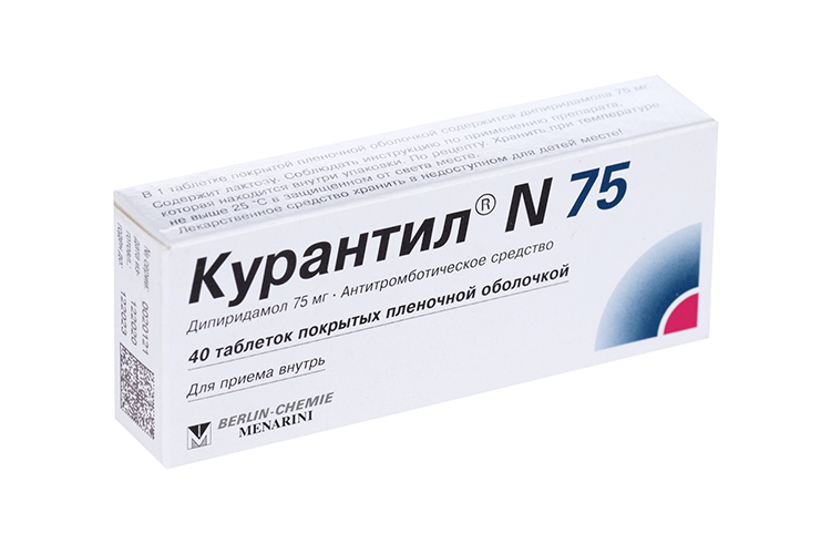 Курантил N75 75 мг, 40 шт, таблетки покрытые пленочной оболочкой ...