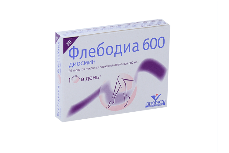 Флебодиа 600 600 мг, 30 шт, таблетки покрытые пленочной оболочкой ...