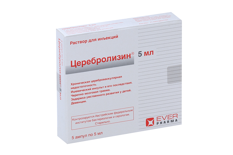 Церебролизин, 5 мл, 5 шт, раствор для инъекций – купить по цене 1044 ...