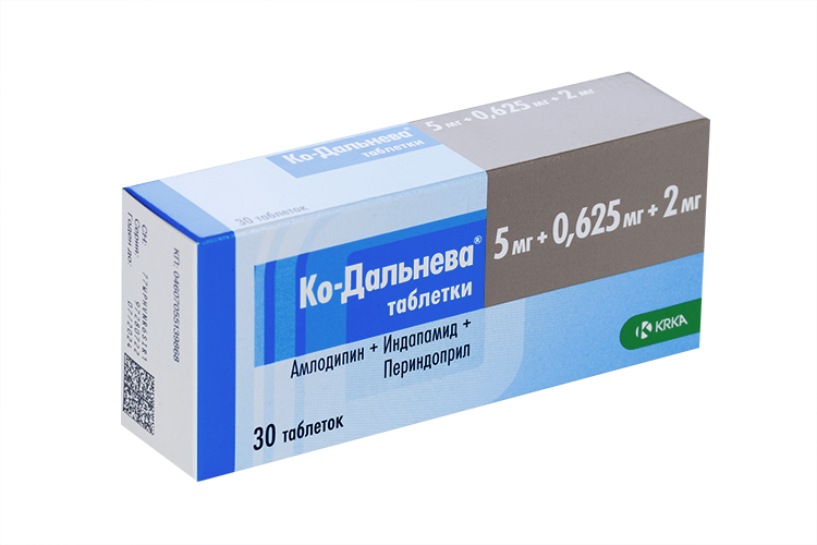 Ко-Дальнева 5 мг+0.625 мг+2 мг, 30 шт, таблетки – купить по цене 463 руб. в интернет-магазине ...