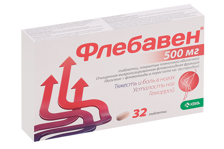 Флебавен 500 мг, 32 шт, таблетки покрытые пленочной оболочкой – купить ...