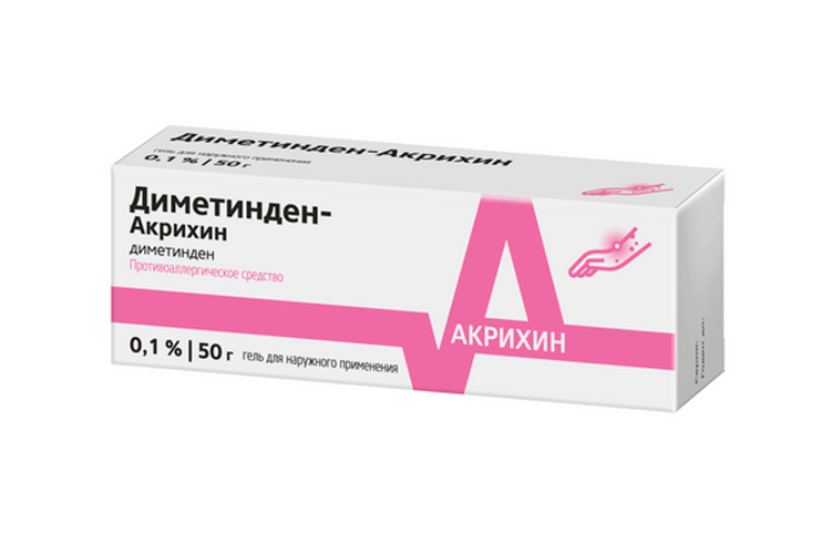 Диметинден-Акрихин 0.1%, 50 г, гель для наружного применения – купить ...