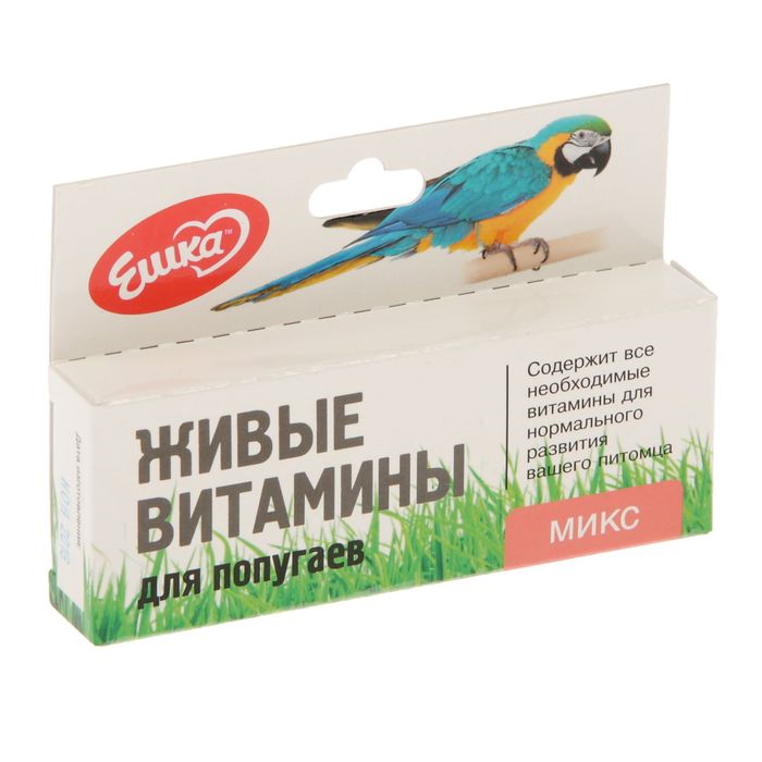 Живые витамины "Ешка Микс" для попугаев, овес, пшеница, ячмень, 20 г ...