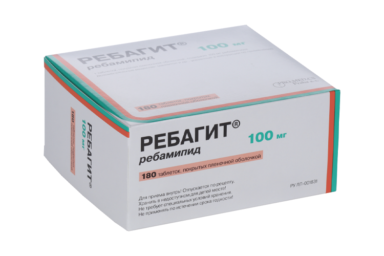 Ребагит 100 мг, 180 шт, таблетки покрытые пленочной оболочкой – купить ...