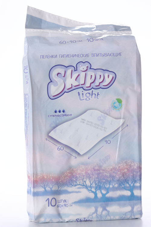 Пеленки Skippy Light одноразовые впитывающие гигиенические 60х90 см, 10 шт – купить по цене 274 ...