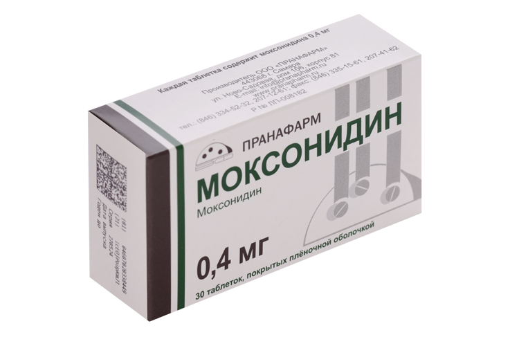 Моксонидин 0.4 мг, 30 шт, таблетки покрытые пленочной оболочкой ...