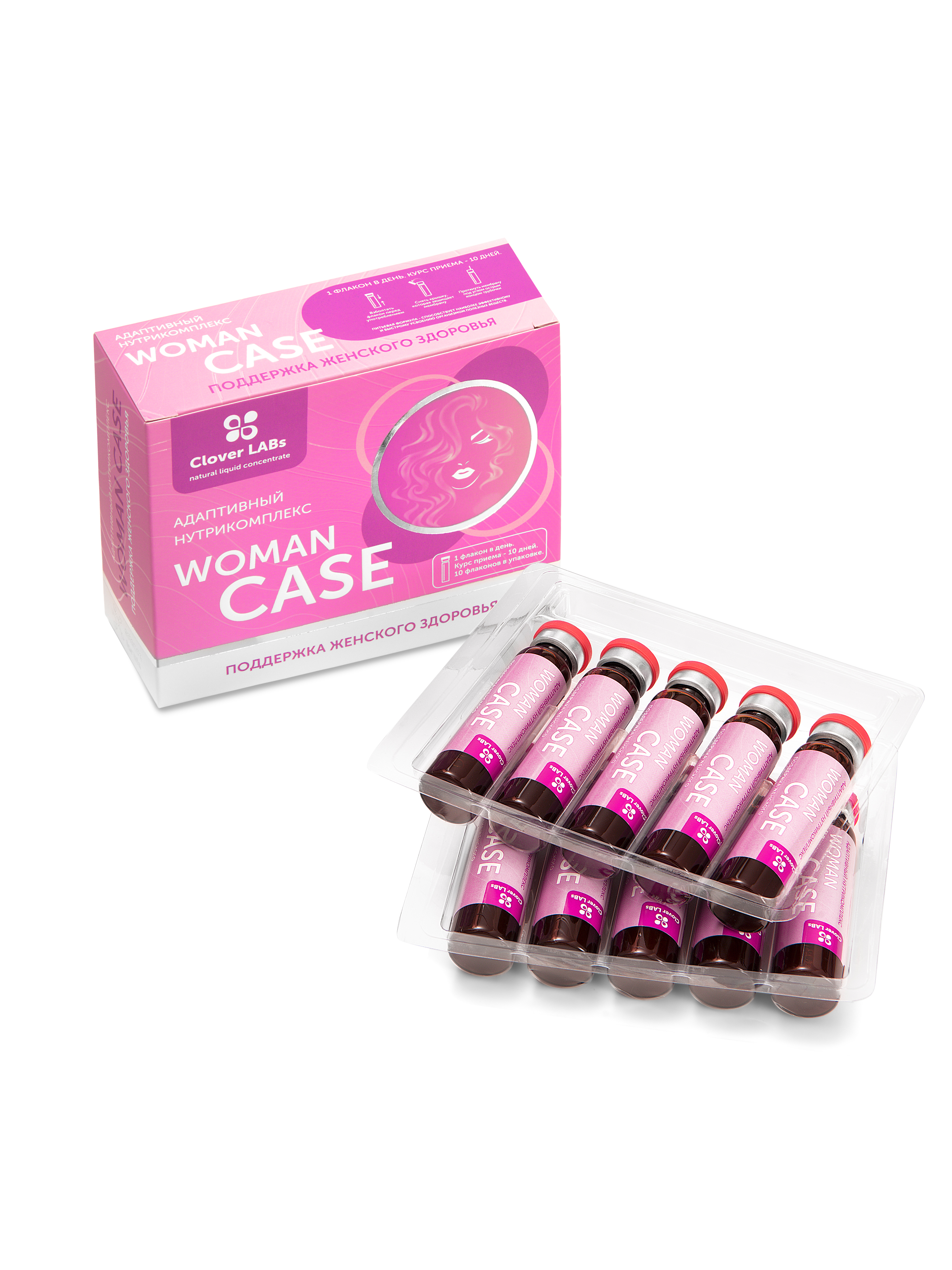 Питьевой комплекс WOMAN Case Поддержка женского здоровья Clover Labs 10 ...