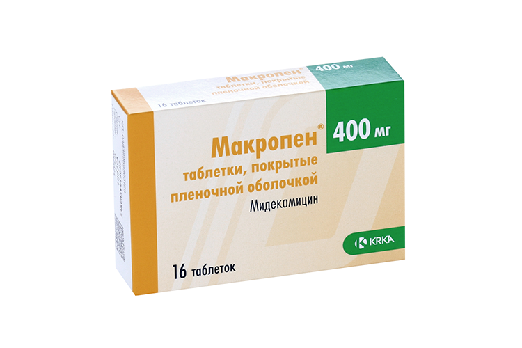 Макропен 400 мг, 16 шт, таблетки покрытые пленочной оболочкой – купить ...