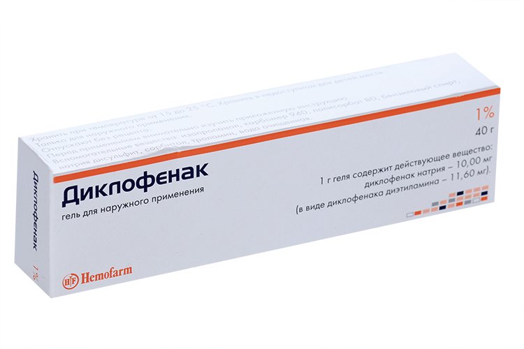 Диклофенак 1%, 40 г, гель для наружного применения Хемофарм – купить по ...